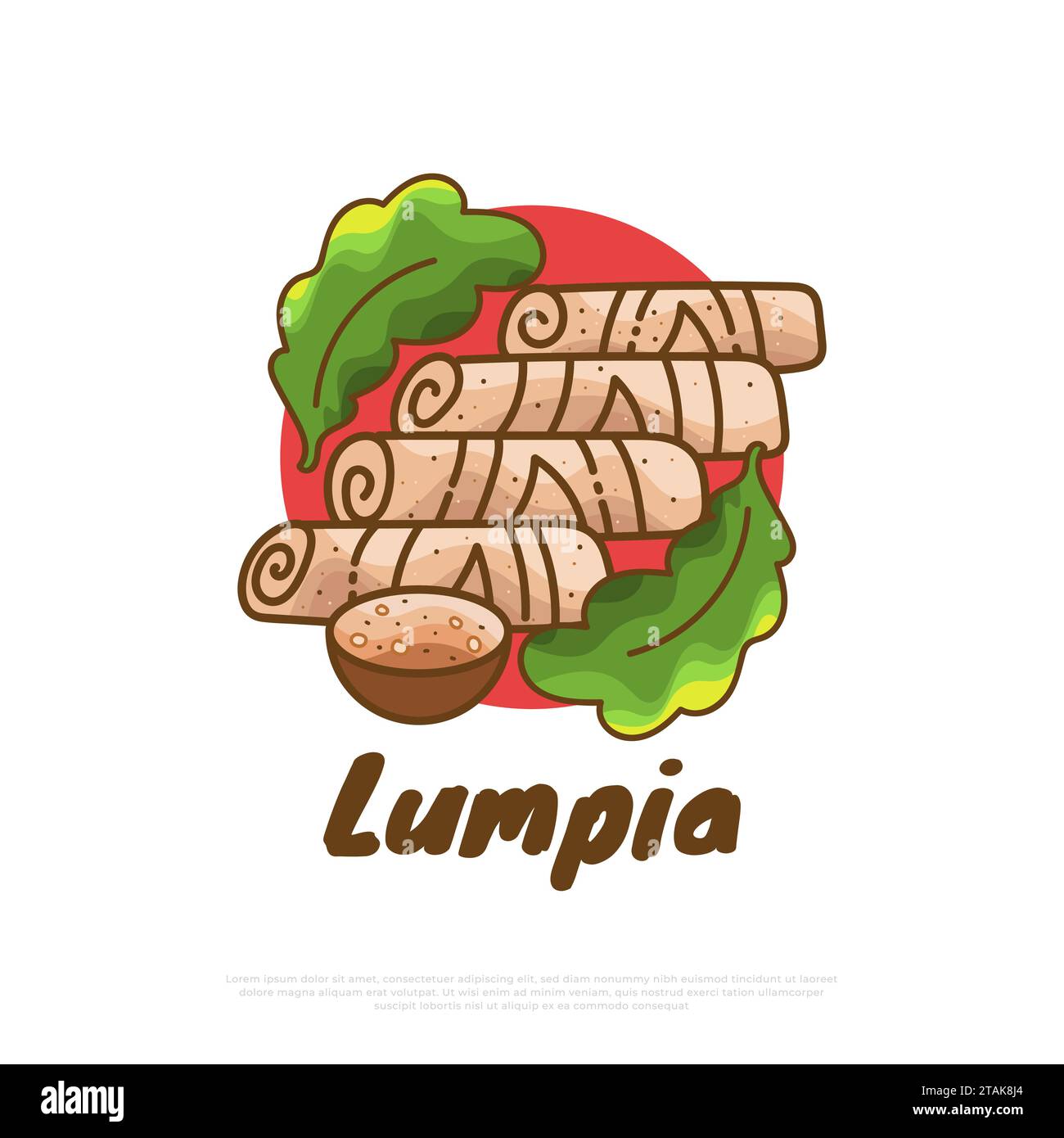Lumpia, Traditional Food From Indonesia. Illustration of Indonesian ... Lumpia, Traditional Food From Indonesia. Illustration of Indonesian ...