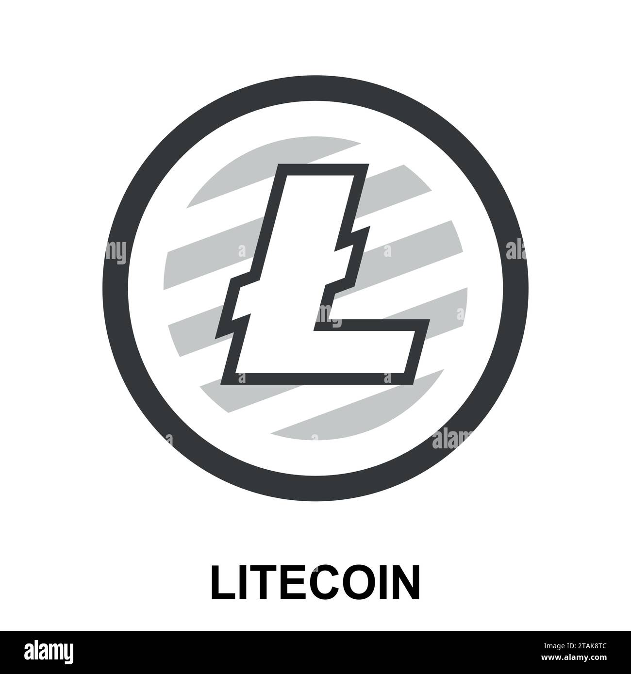 Litecoin crypto currency blockchain flat logo isolated on white ...