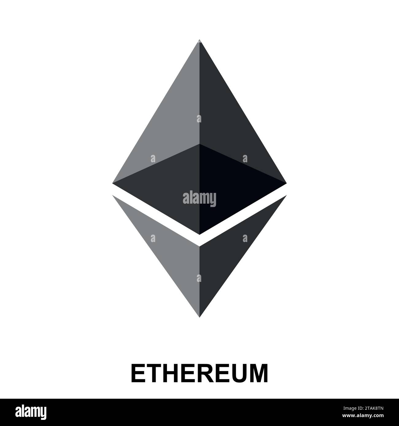 Ethereum crypto currency blockchain flat logo isolated on white ...