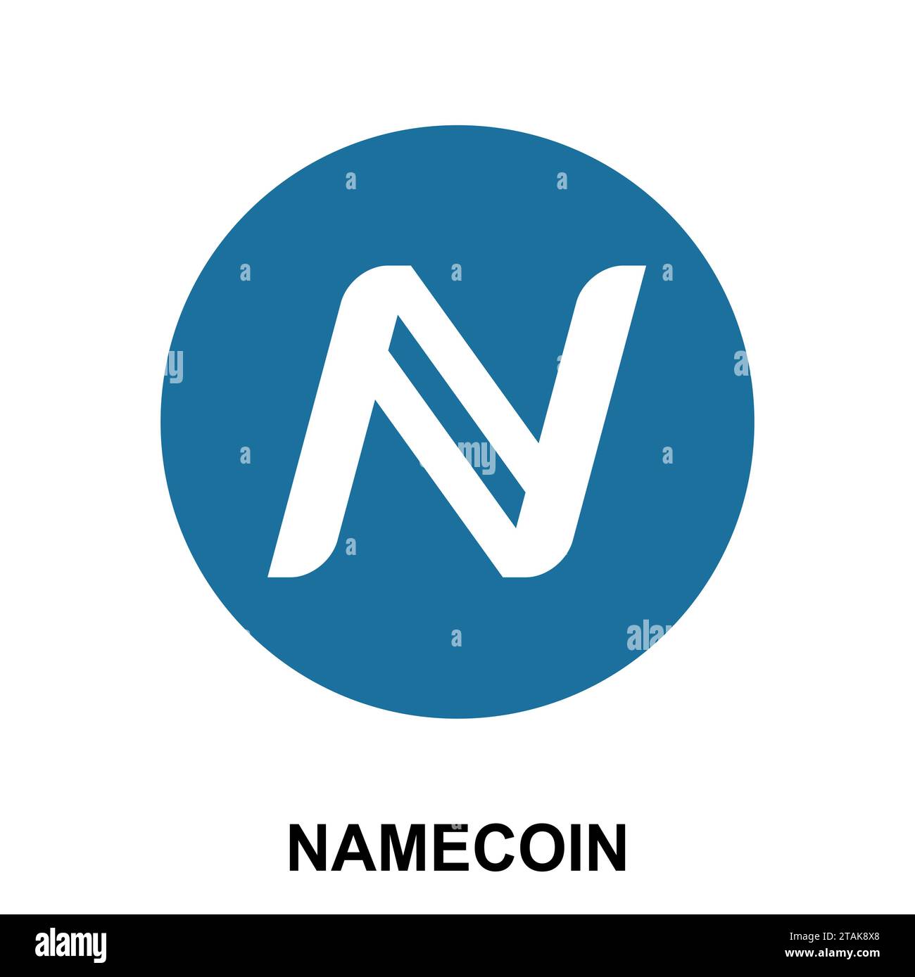 Namecoin crypto currency blockchain flat logo isolated on white background. Vector illustration ...