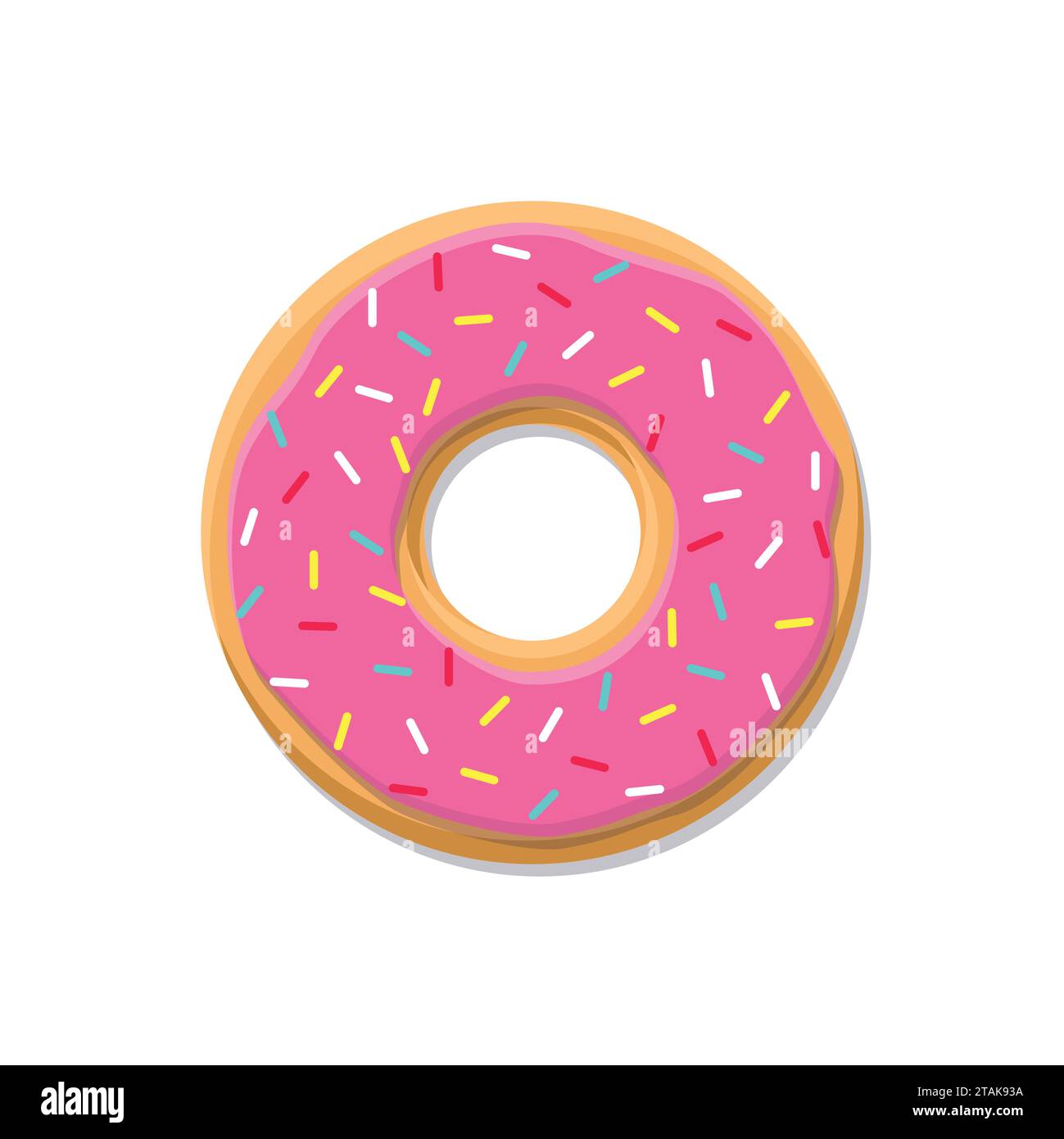 Sweet pink donut isolated on white background. Yummy cookie donut food ...