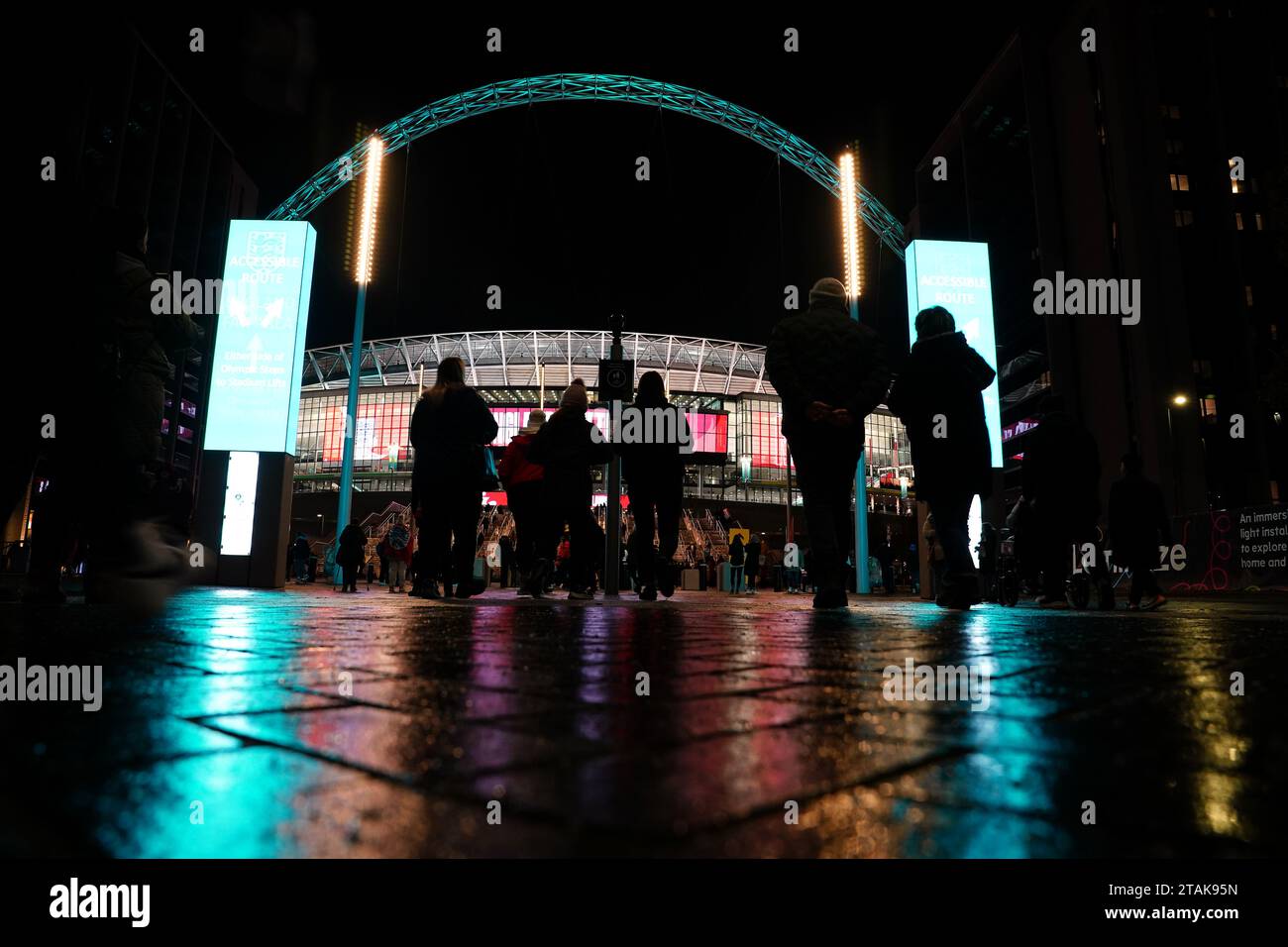 A general view of fans on Wembley Way ahead of the UEFA Women's Nations ...