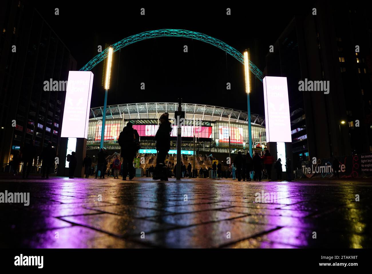 A general view of fans on Wembley Way ahead of the UEFA Women's Nations ...