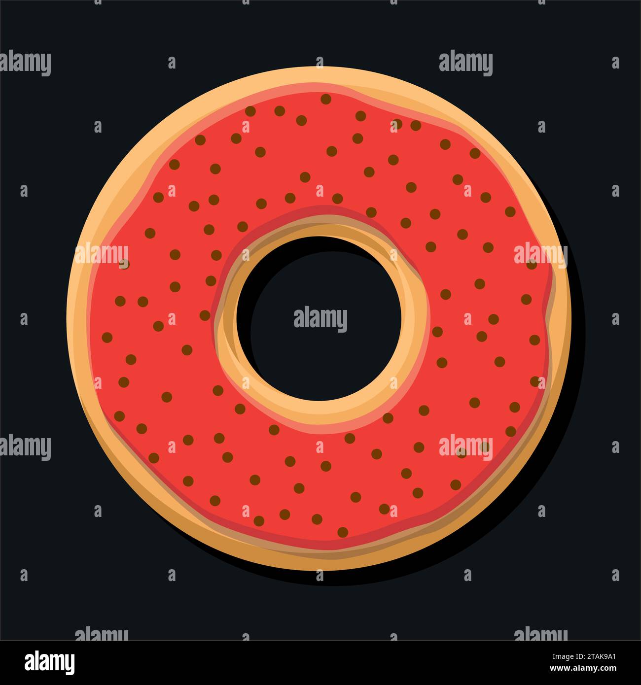 Donut with red cream Stock Vector Images - Alamy