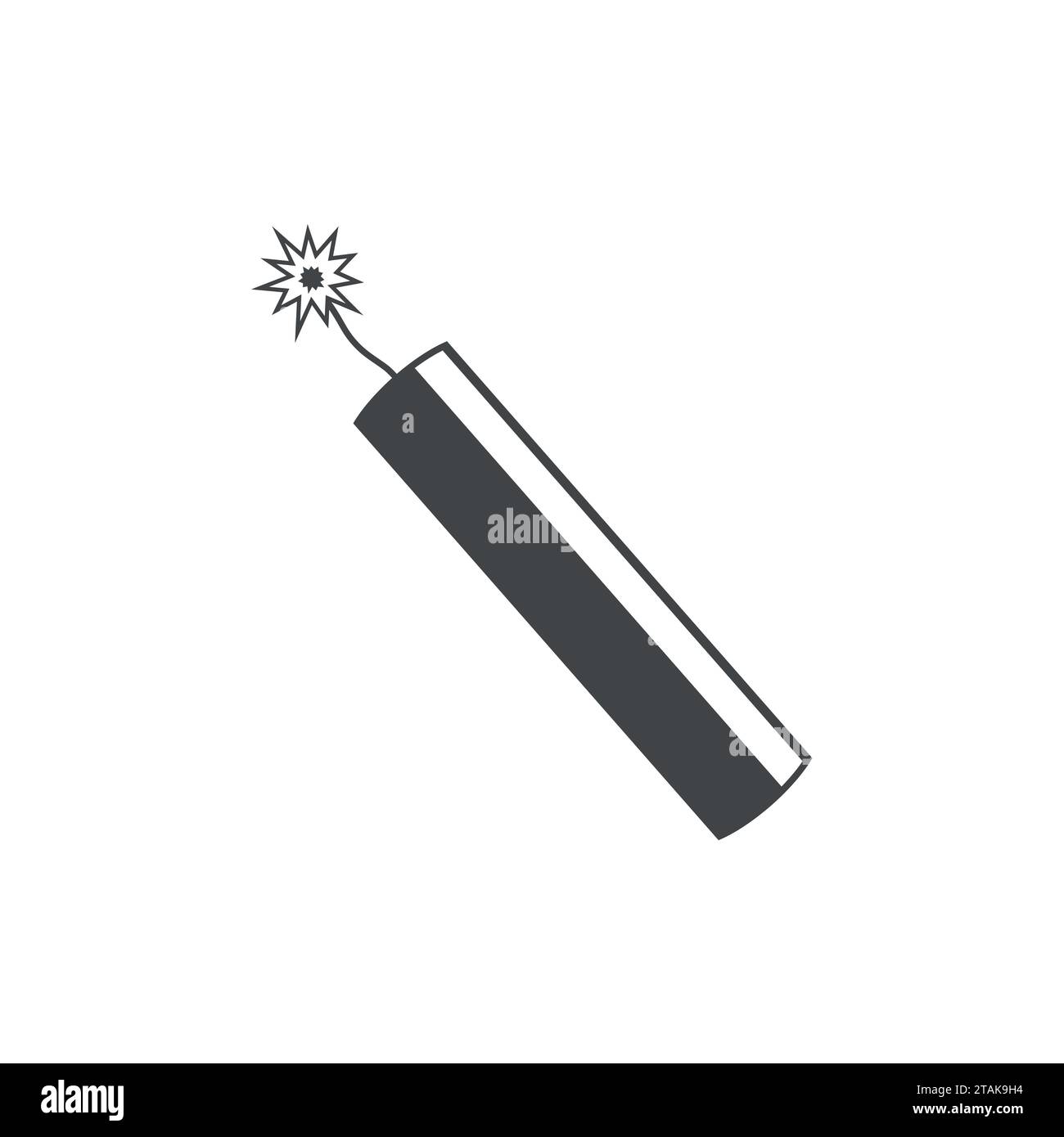 Dynamite bomb explosion icon with burning wick detonate isolated on ...