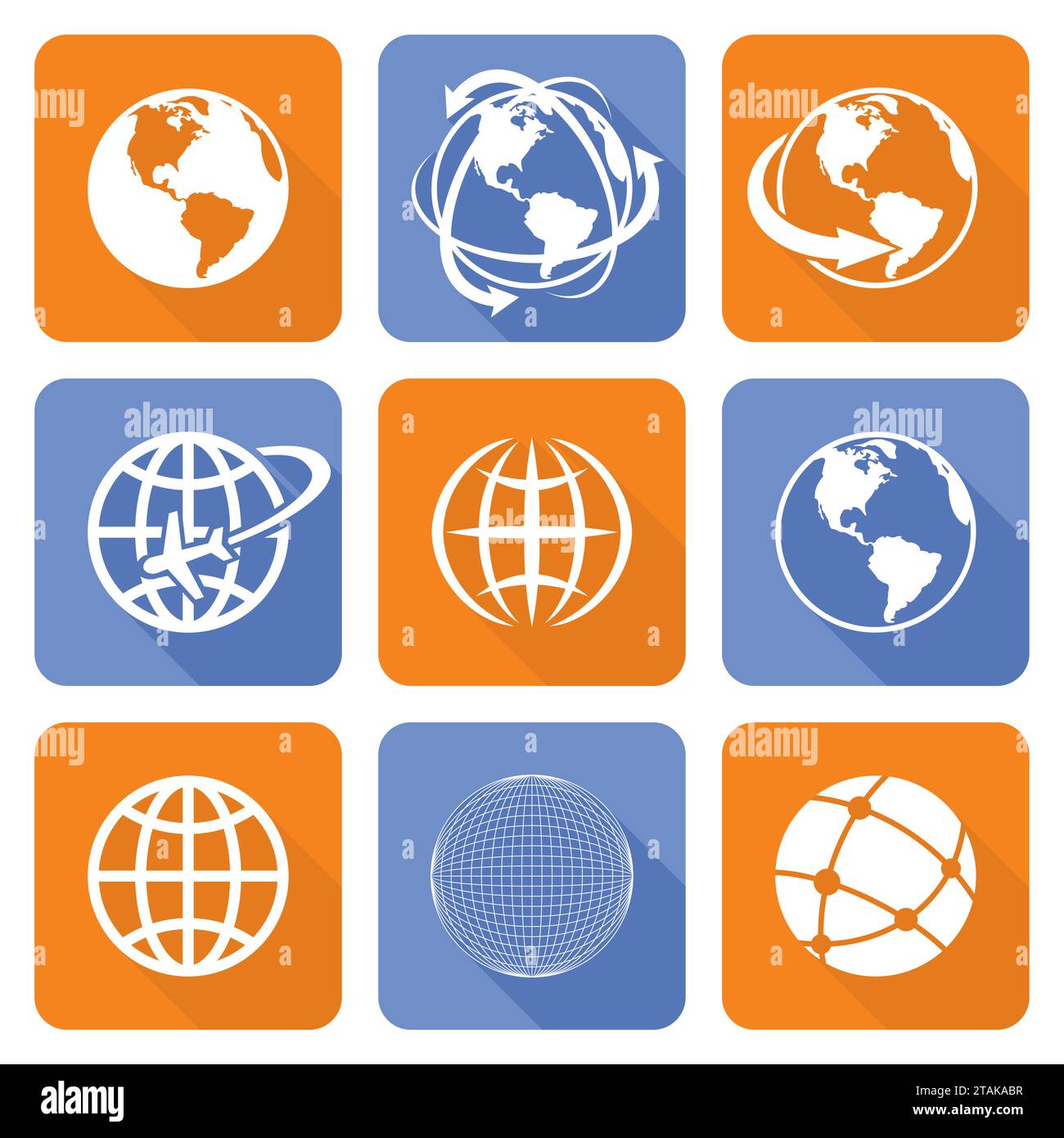 Blue earth globe white map Stock Vector Images - Alamy