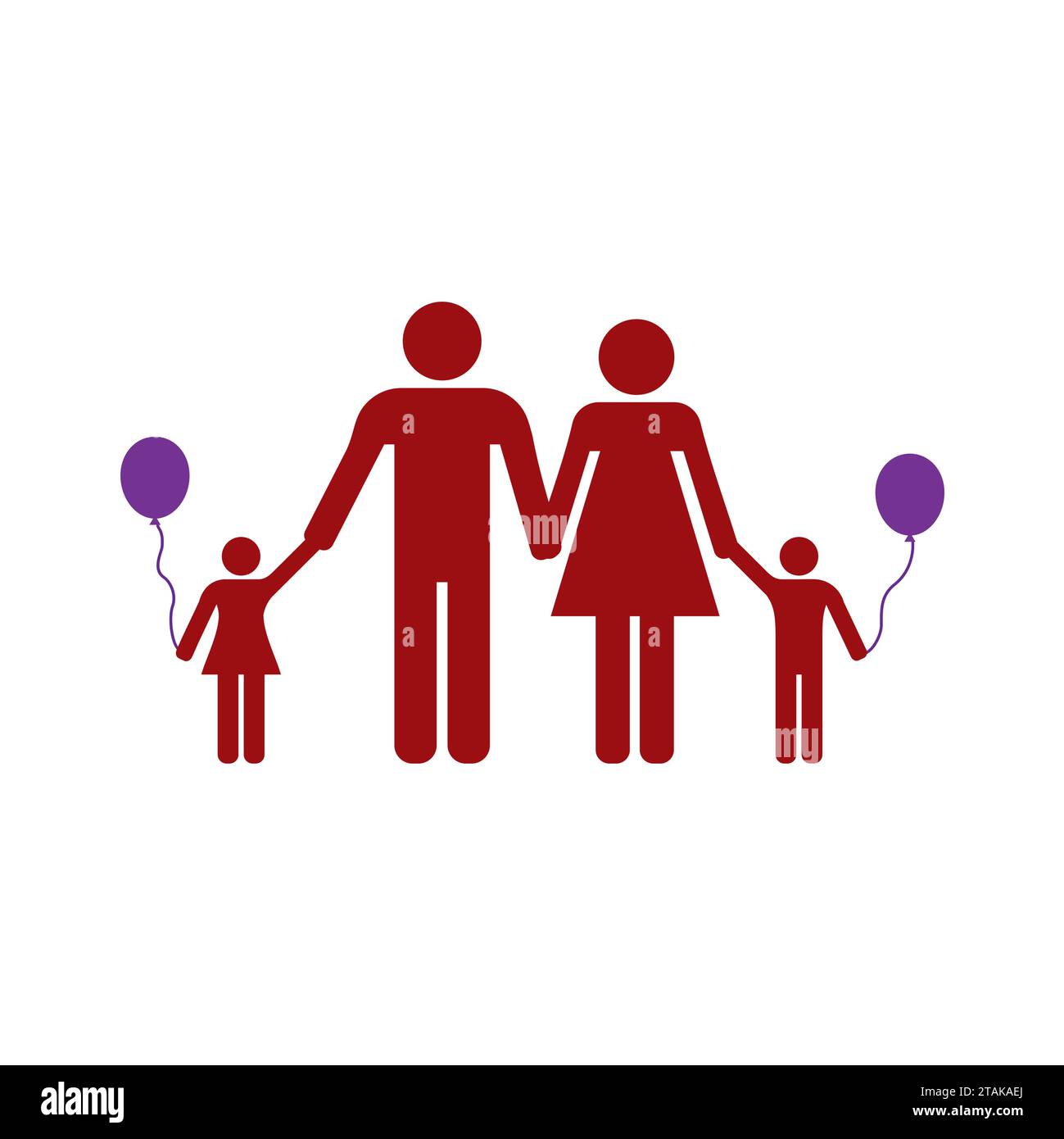 Happy family icon in flat style. Vector illustration Stock Vector Image ...
