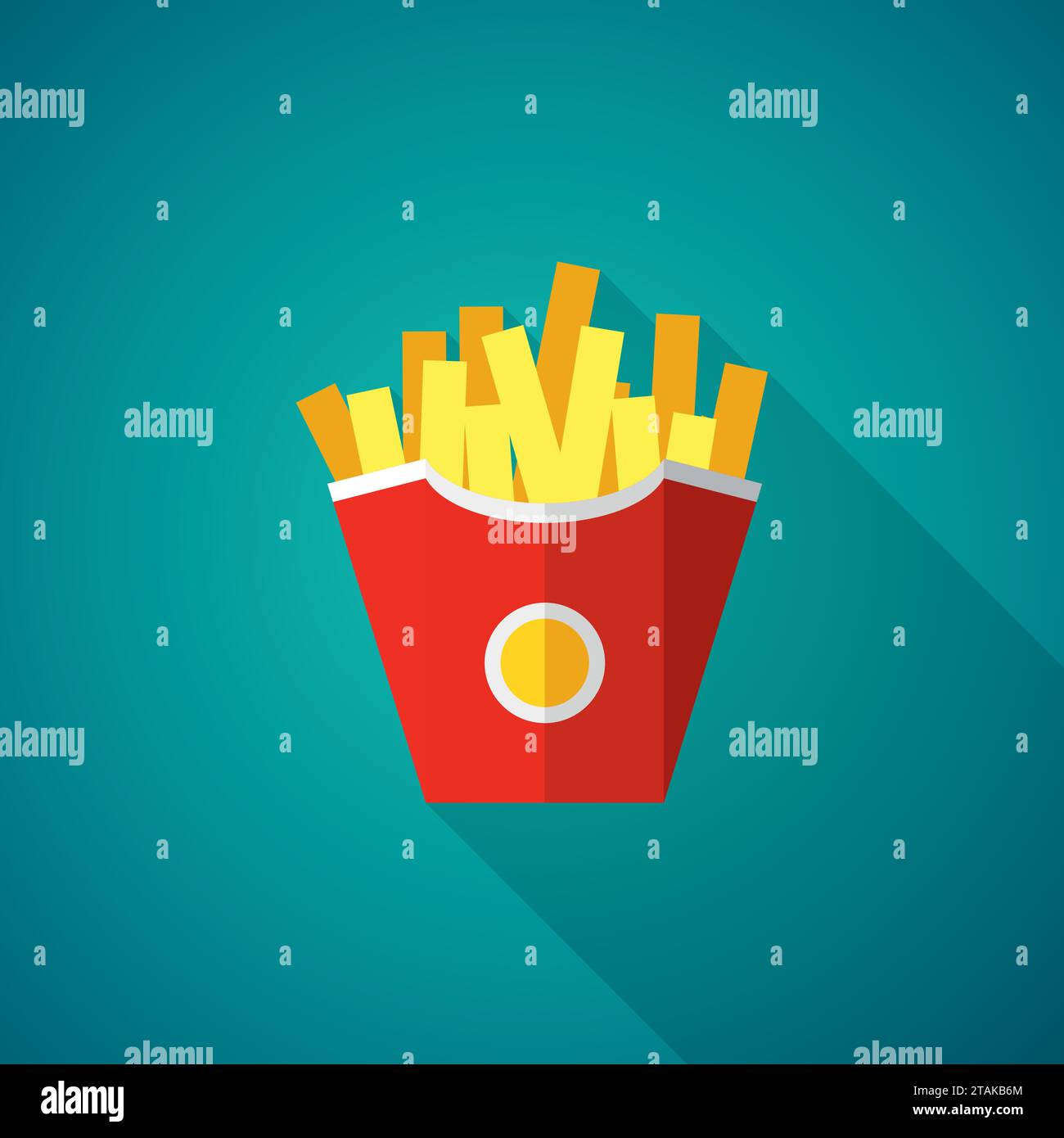 French fries icon in flat style. Fast Food Vector Illustration Stock ...