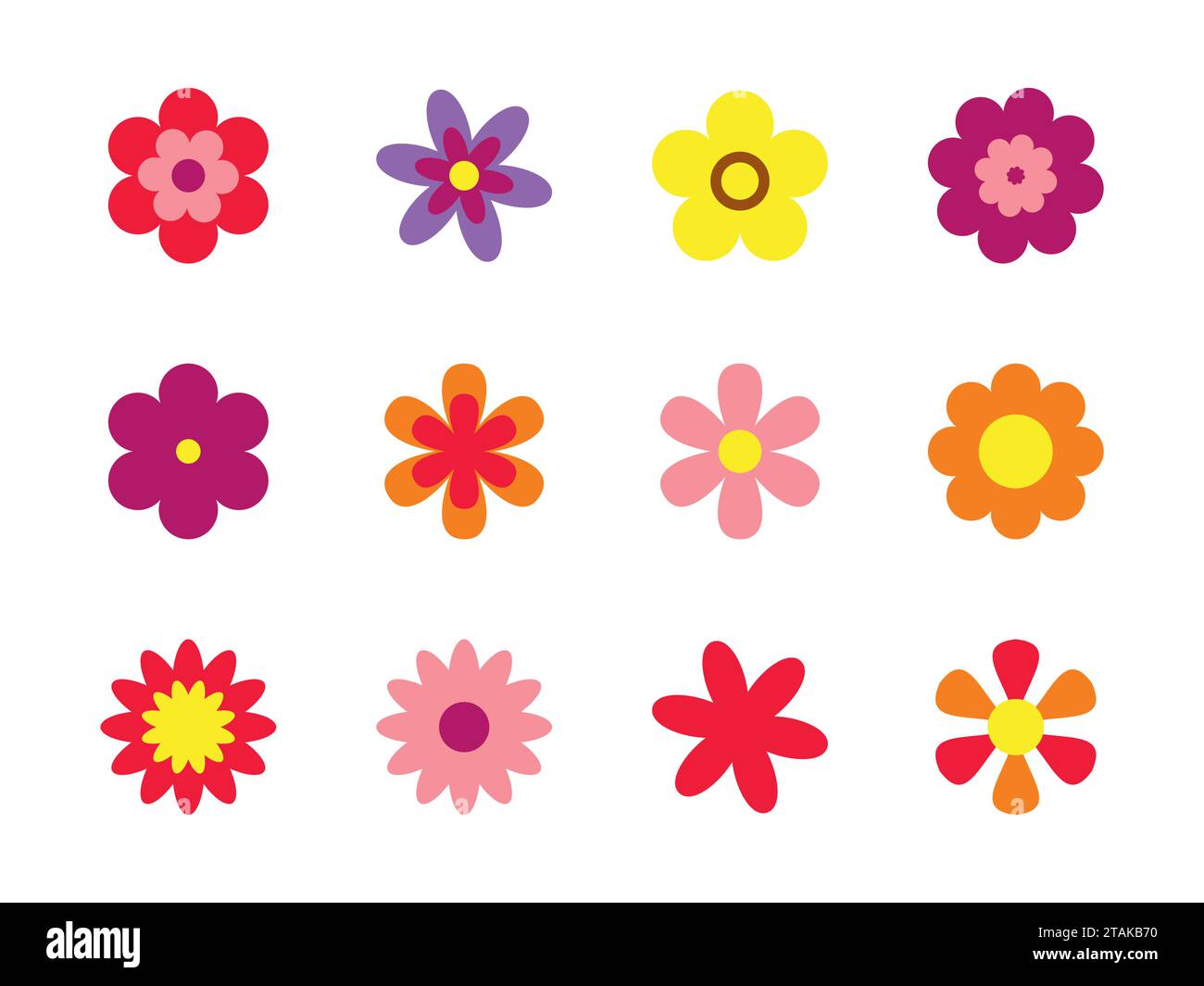 Simple vector art of flower icons collection Cut Out Stock Images ...