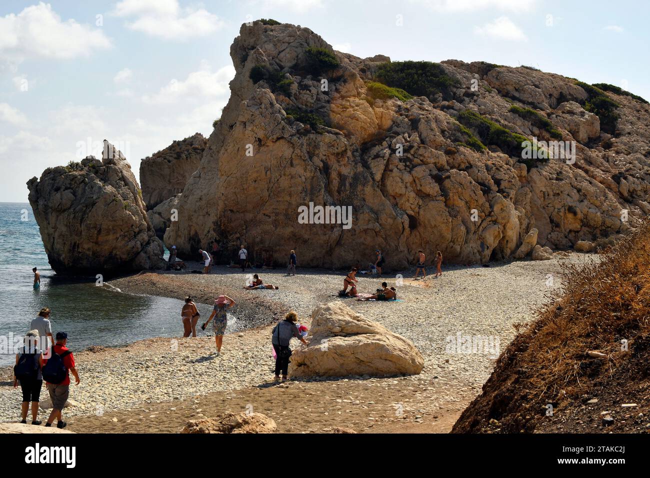 Episkopi, Cyprus - September 27, 2023: unidentified people on beach of ...