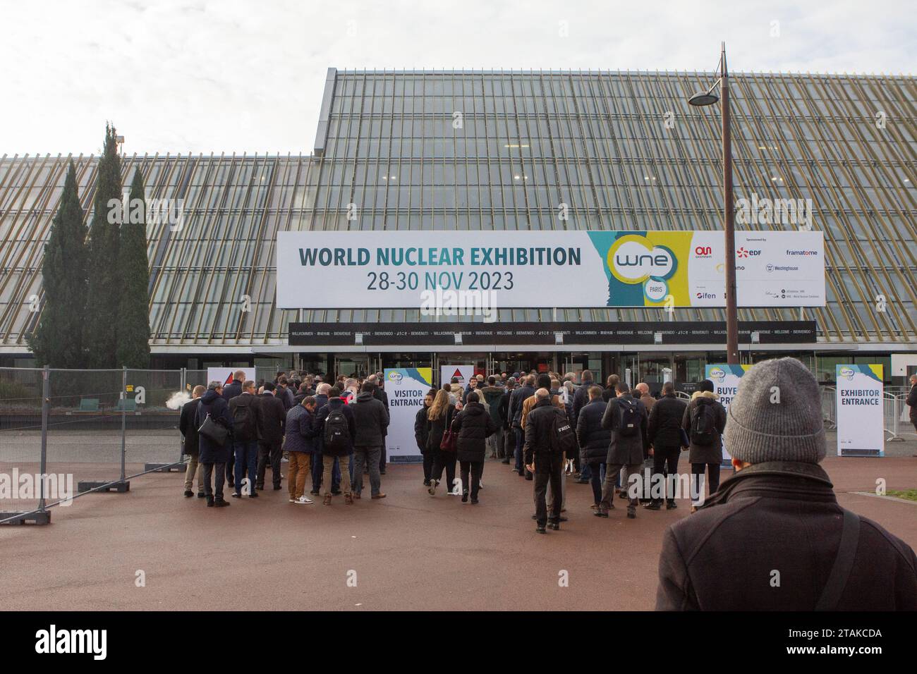 Entrance during 5th edition of the world nuclear exhibition WNE 2023 at ...