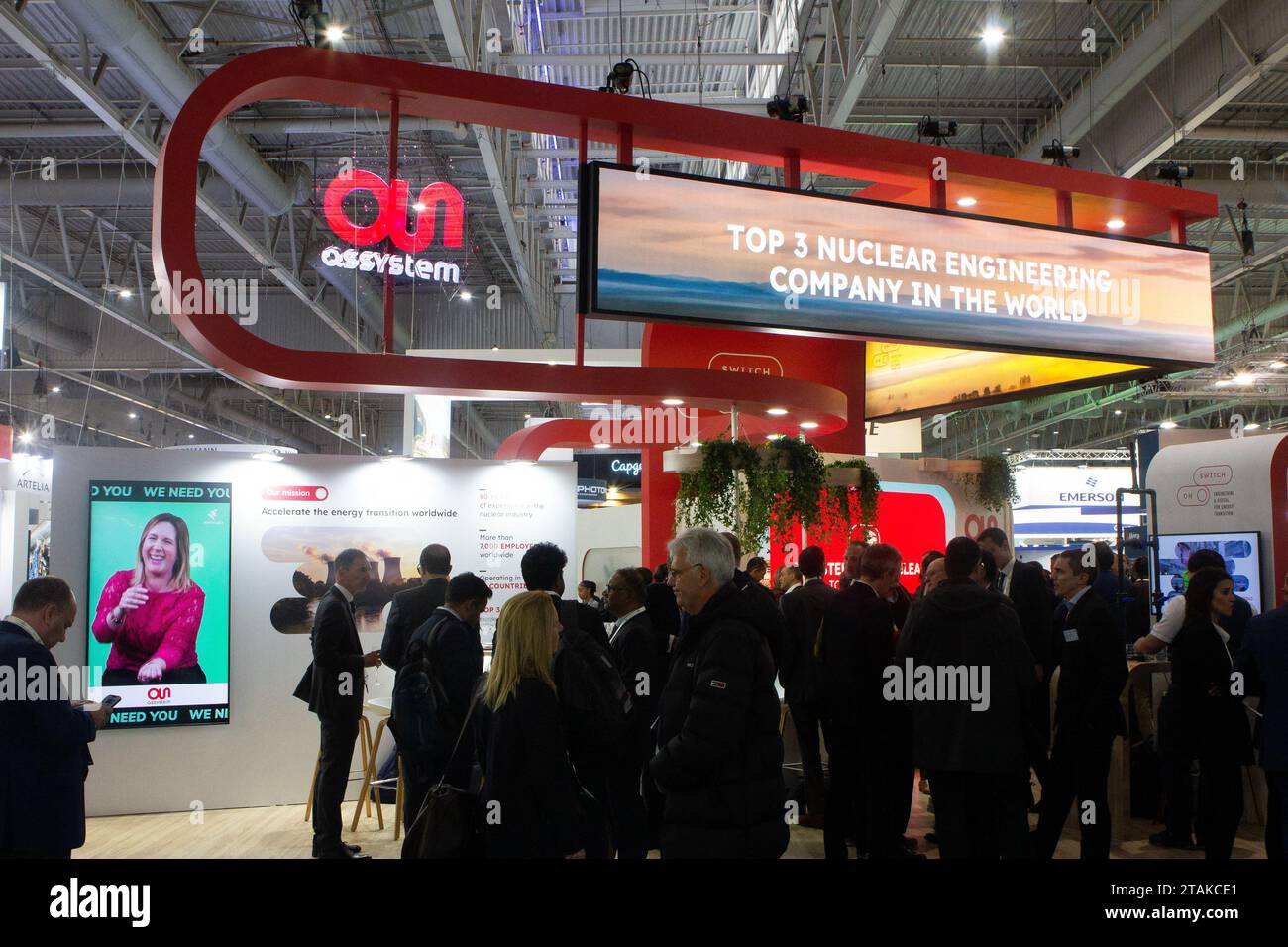 Assystem stand during 5th edition of the world nuclear exhibition WNE ...