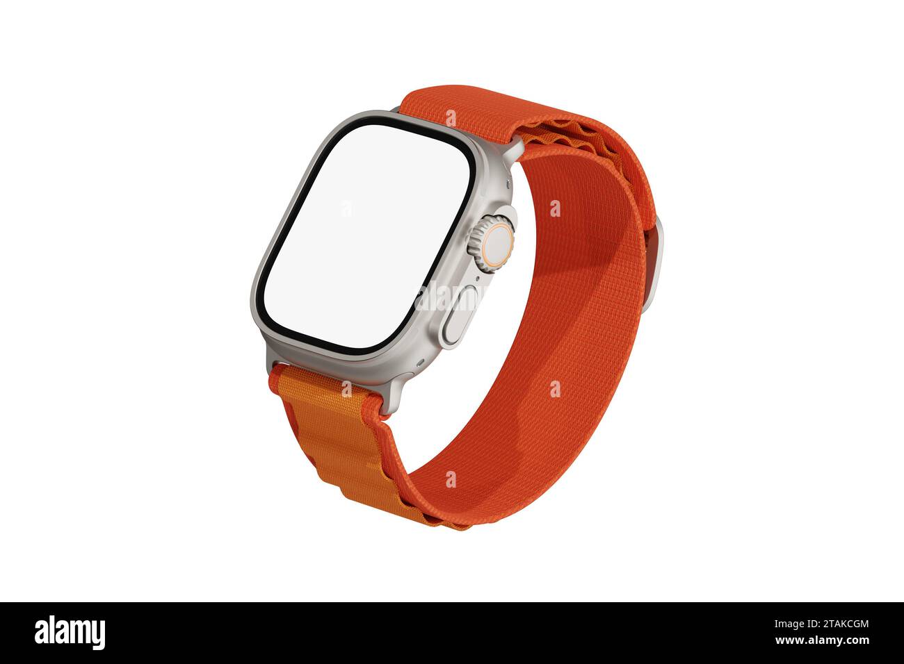 Apple Watch Ultra White Blank 3D Rendering Mockup For UI Design ...