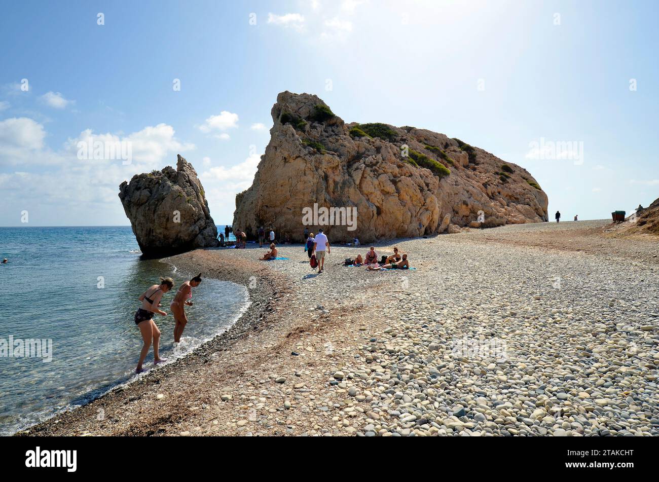 Episkopi, Cyprus - September 27, 2023: unidentified people on beach of ...