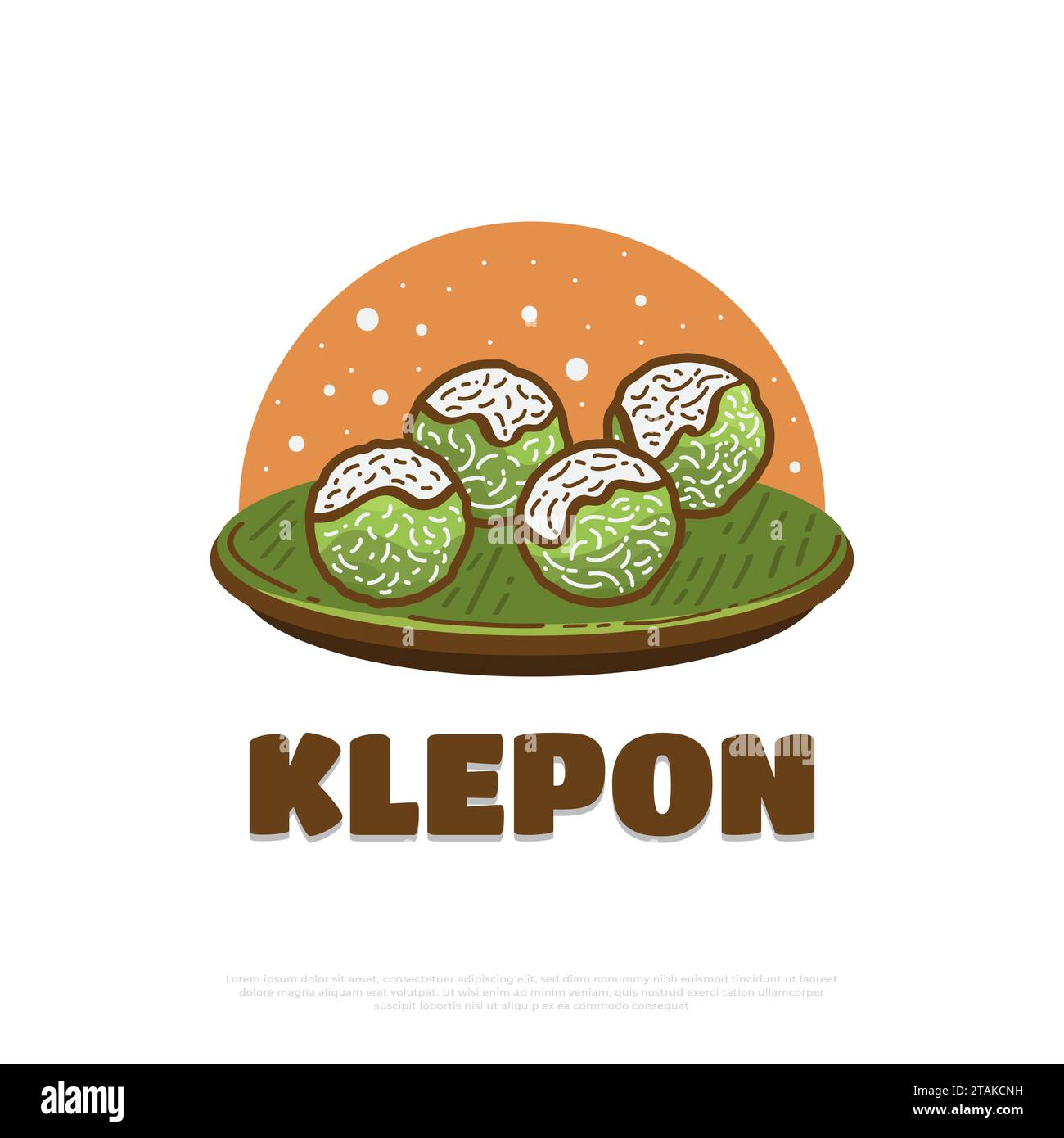 Illustration of Klepon Sprinkled with Grated Coconut. Indonesian ...