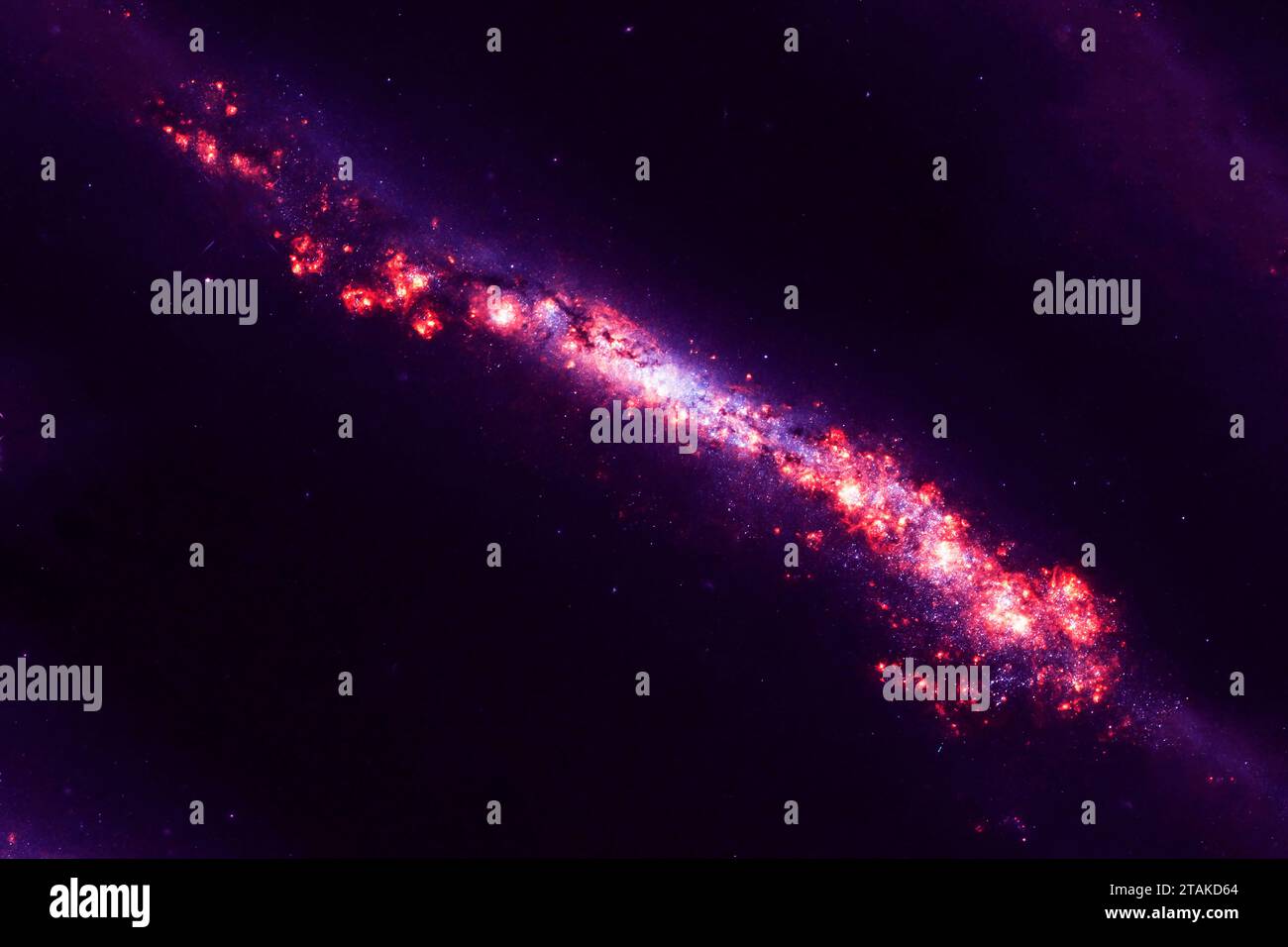 Red cosmic nebula. Elements of this image furnished by NASA. High ...