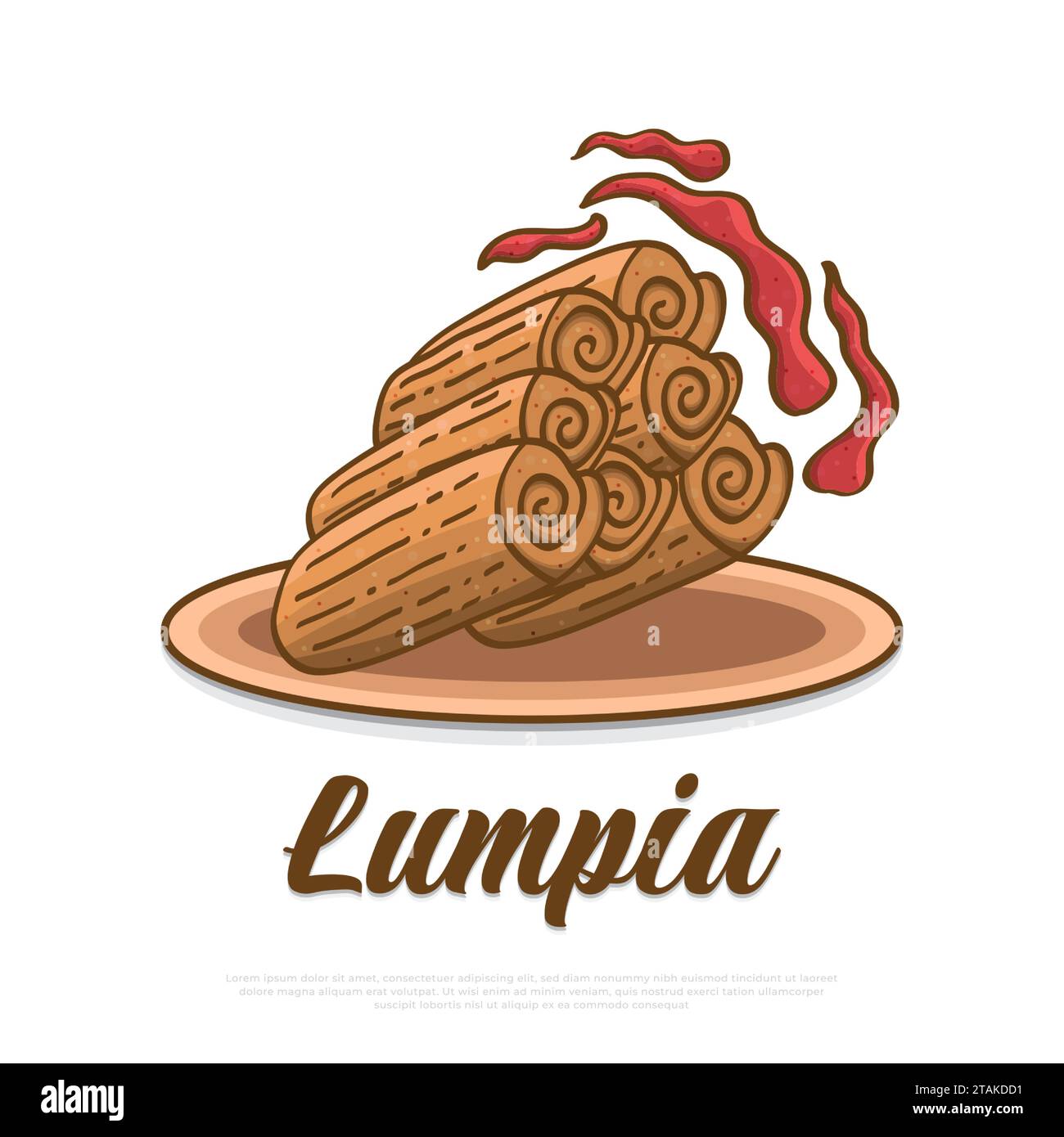 Lumpia, Traditional Food From Indonesia. Illustration of Indonesian ...