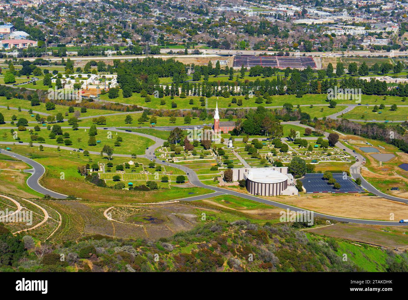 Aerial view forest lawn cemetery hi-res stock photography and images ...