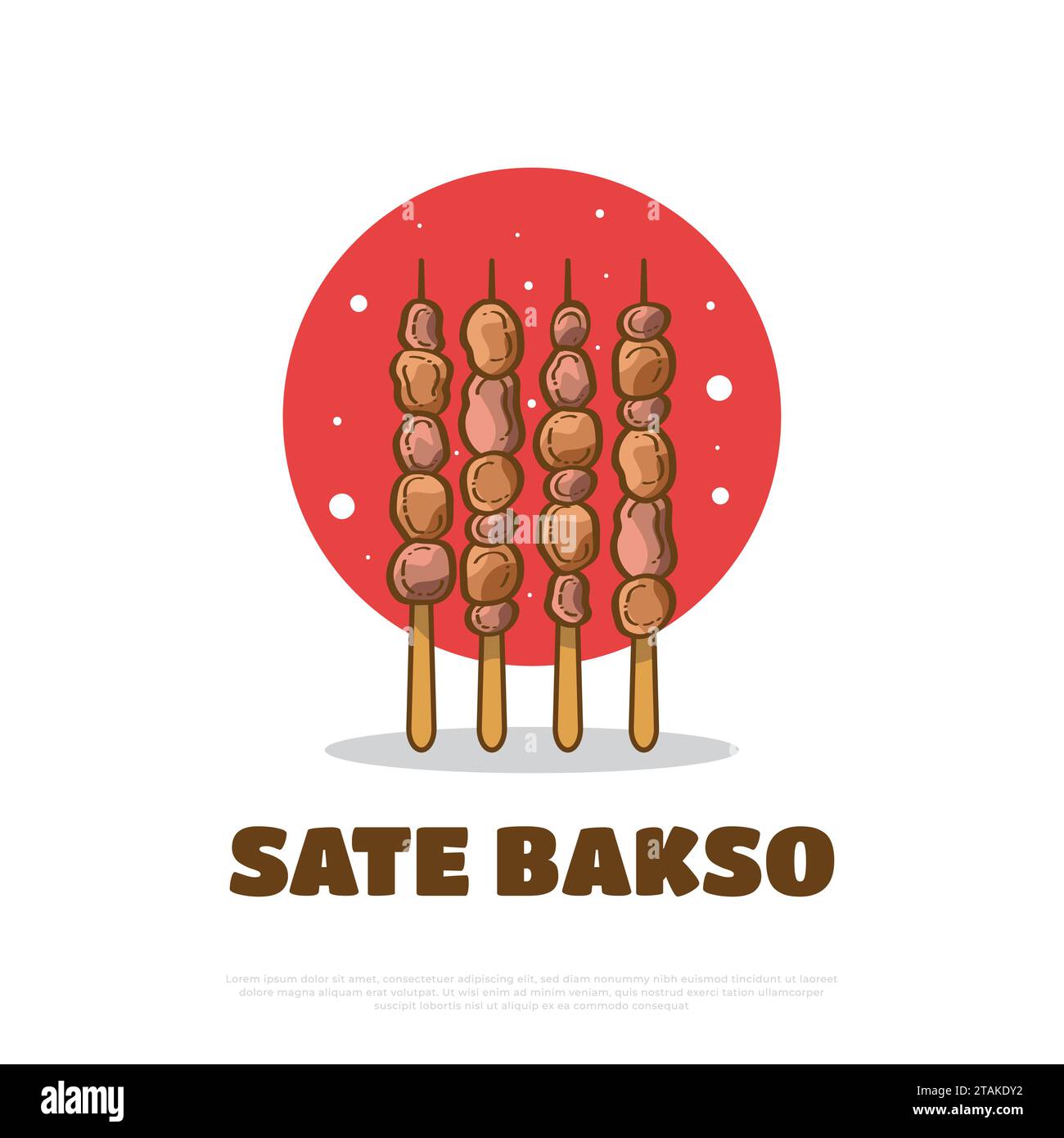 Illustration of Sate Bakso, Indonesian Food or Snack. Grilled Satay ...