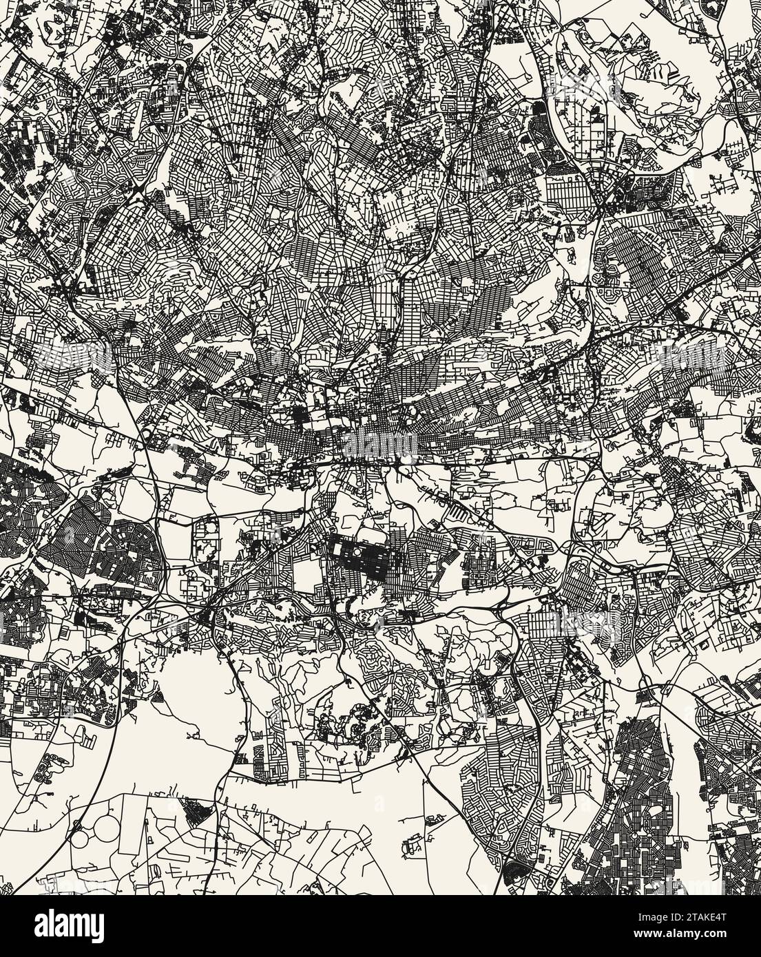 Vector city road map of Johannesburg South Africa Stock Vector Image ...