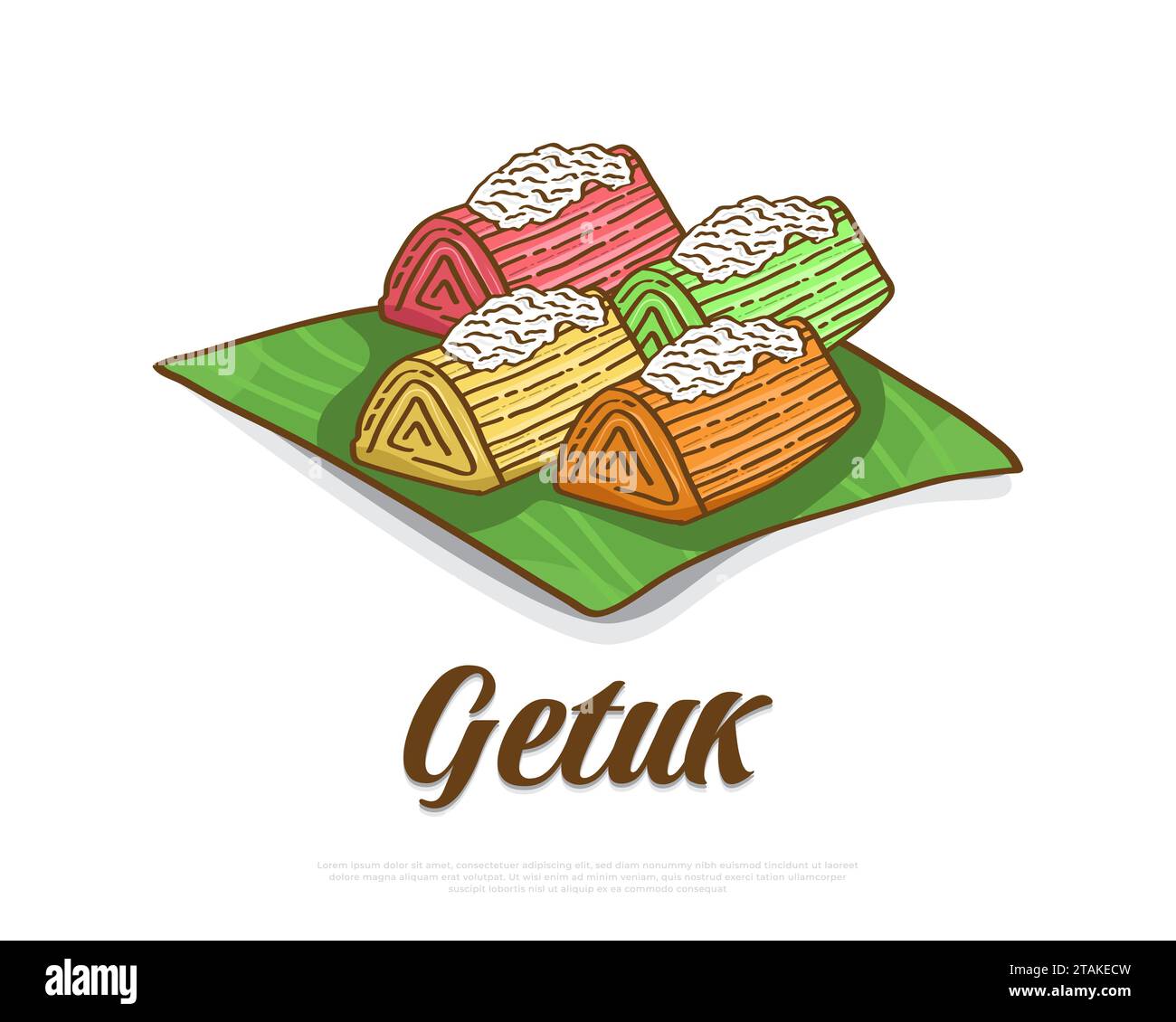 Illustration of Getuk, Indonesian Traditional Food or Snack Made from ...