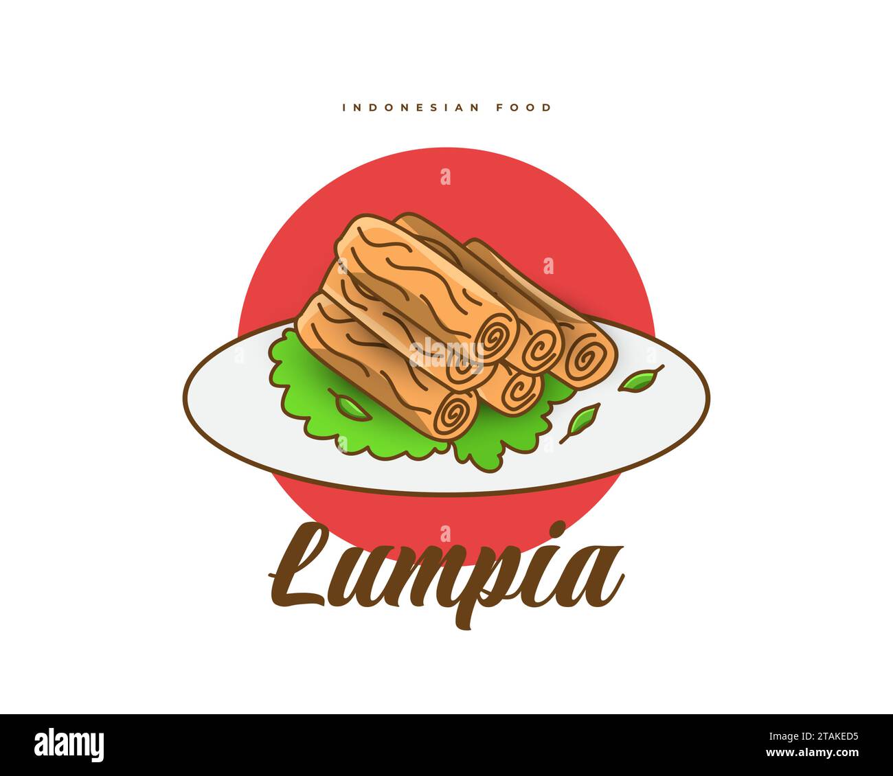 Lumpia, Traditional Food From Indonesia. Illustration of Indonesian ...