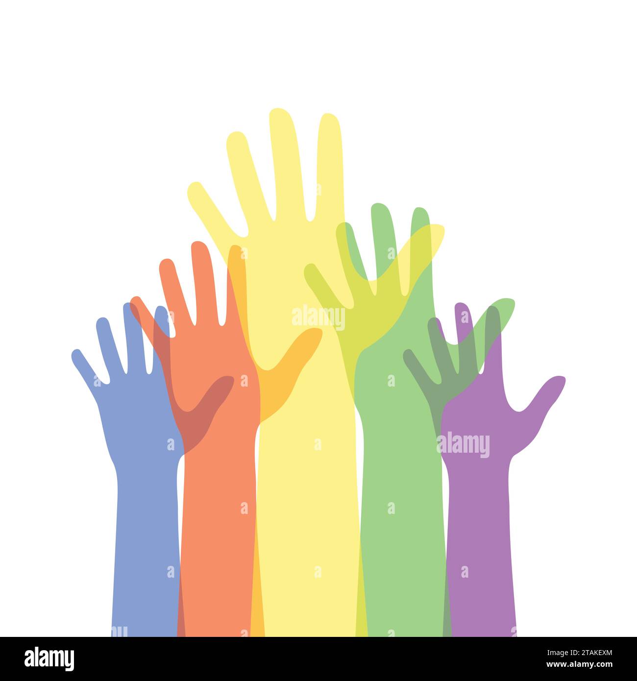 Colorful hand up isolated on white background. Vector illustration ...