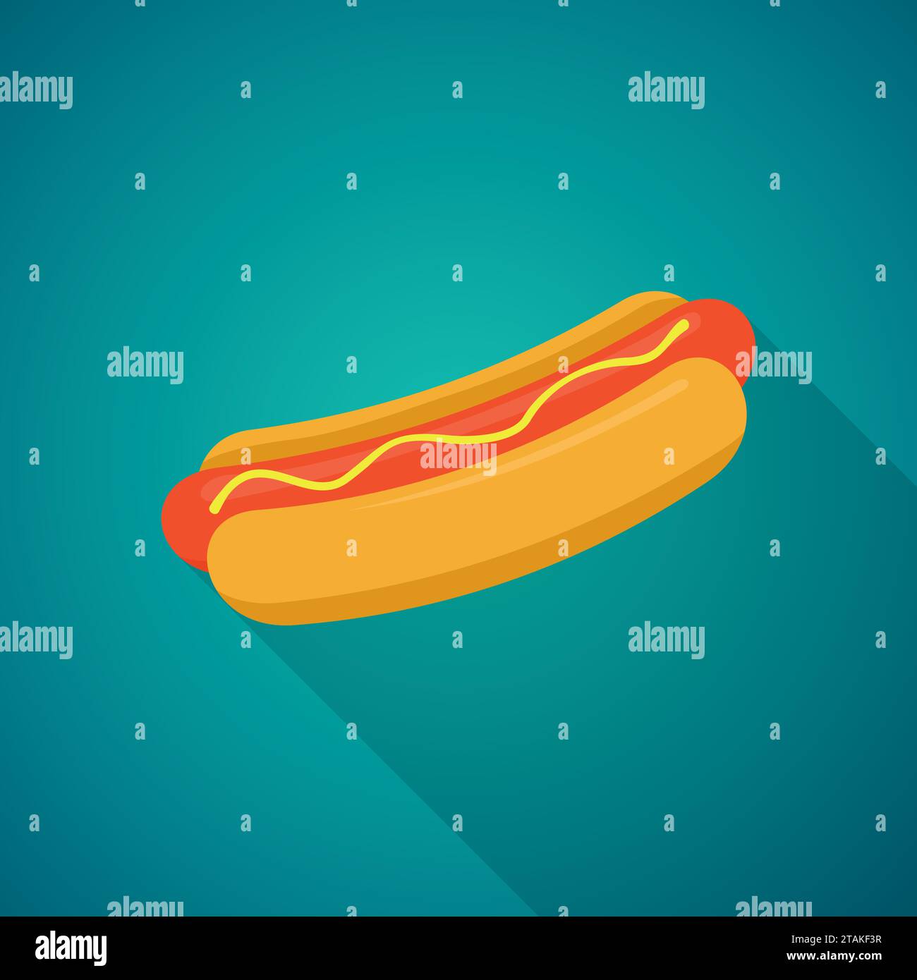 Delicious and tasty cartoon hot dog illustration with grilled sausage ...
