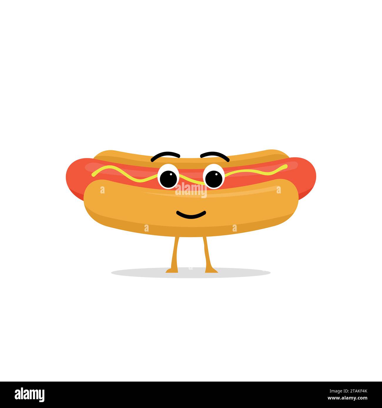 Funny and cute Hot-Dog character isolated on white background. Hot Dog ...