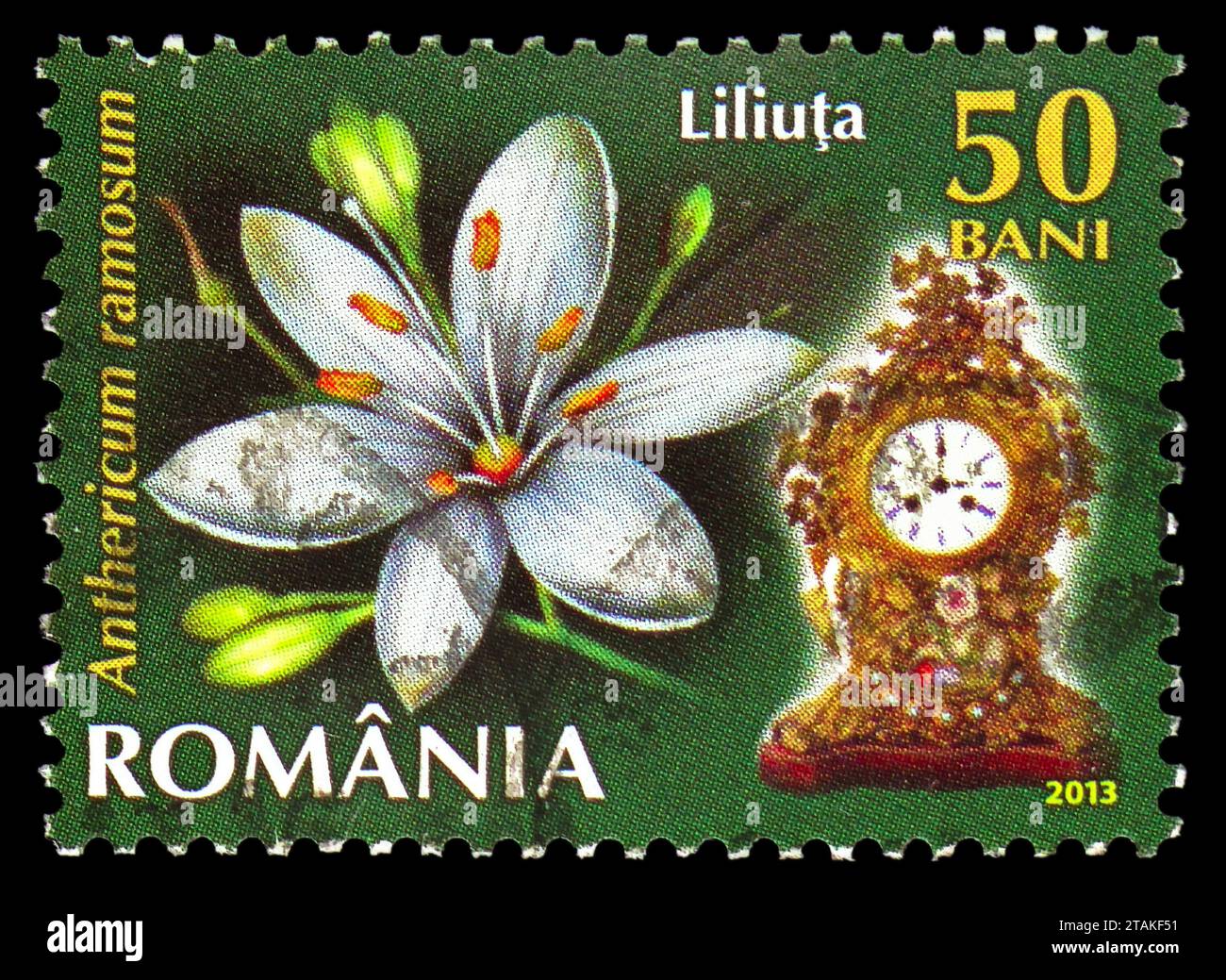 MOSCOW, RUSSIA - NOVEMBER 17, 2023: Postage stamp printed in Romania ...