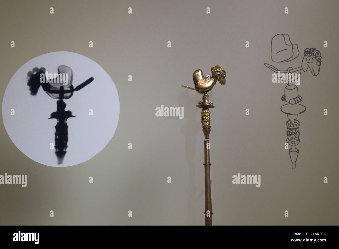 A diagram shows how ancient indigenous made golden figures of wooden ...