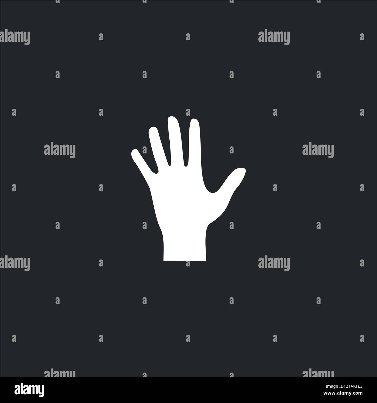 Human hand palm paw icon isolated on dark gray background. Vector ...