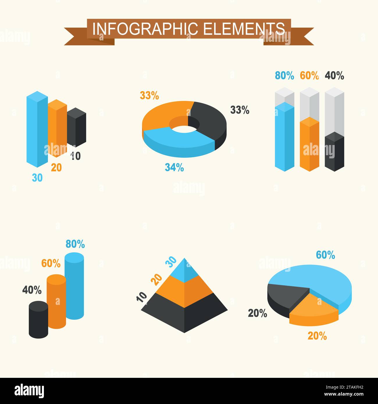 Isometric 3d. Infographic elements Colorful Stock Vector Image & Art ...
