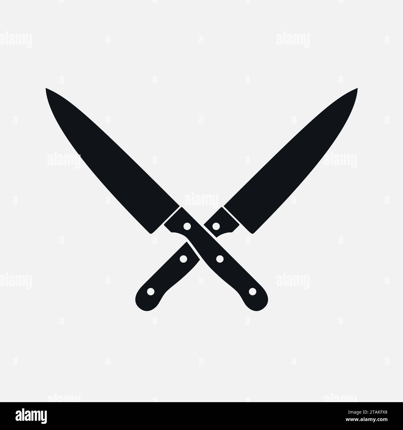 Kitchen knives cutter icon sharp blade cook in flat style. Black knife icon steel vector ...