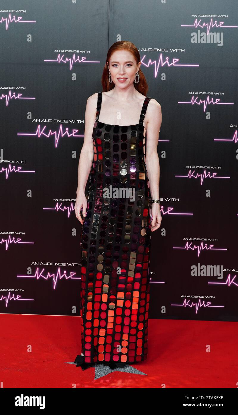 Angela Scanlon attending An Audience With Kylie at the Royal Albert ...