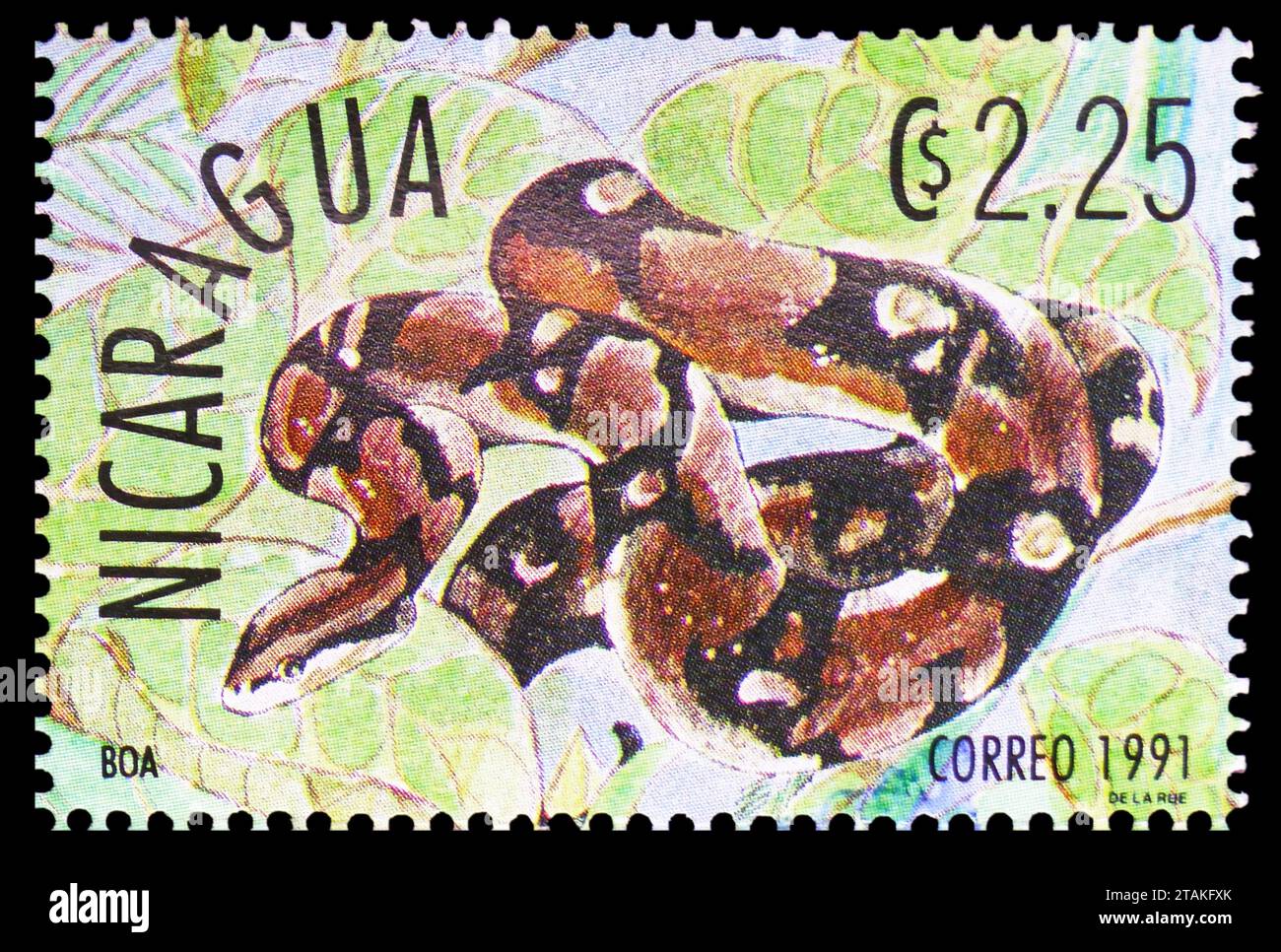 MOSCOW, RUSSIA - NOVEMBER 17, 2023: Postage stamp printed in Nicaragua ...