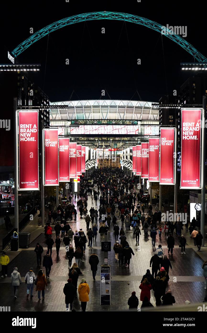 A general view of fans on Wembley Way ahead of the UEFA Women's Nations ...