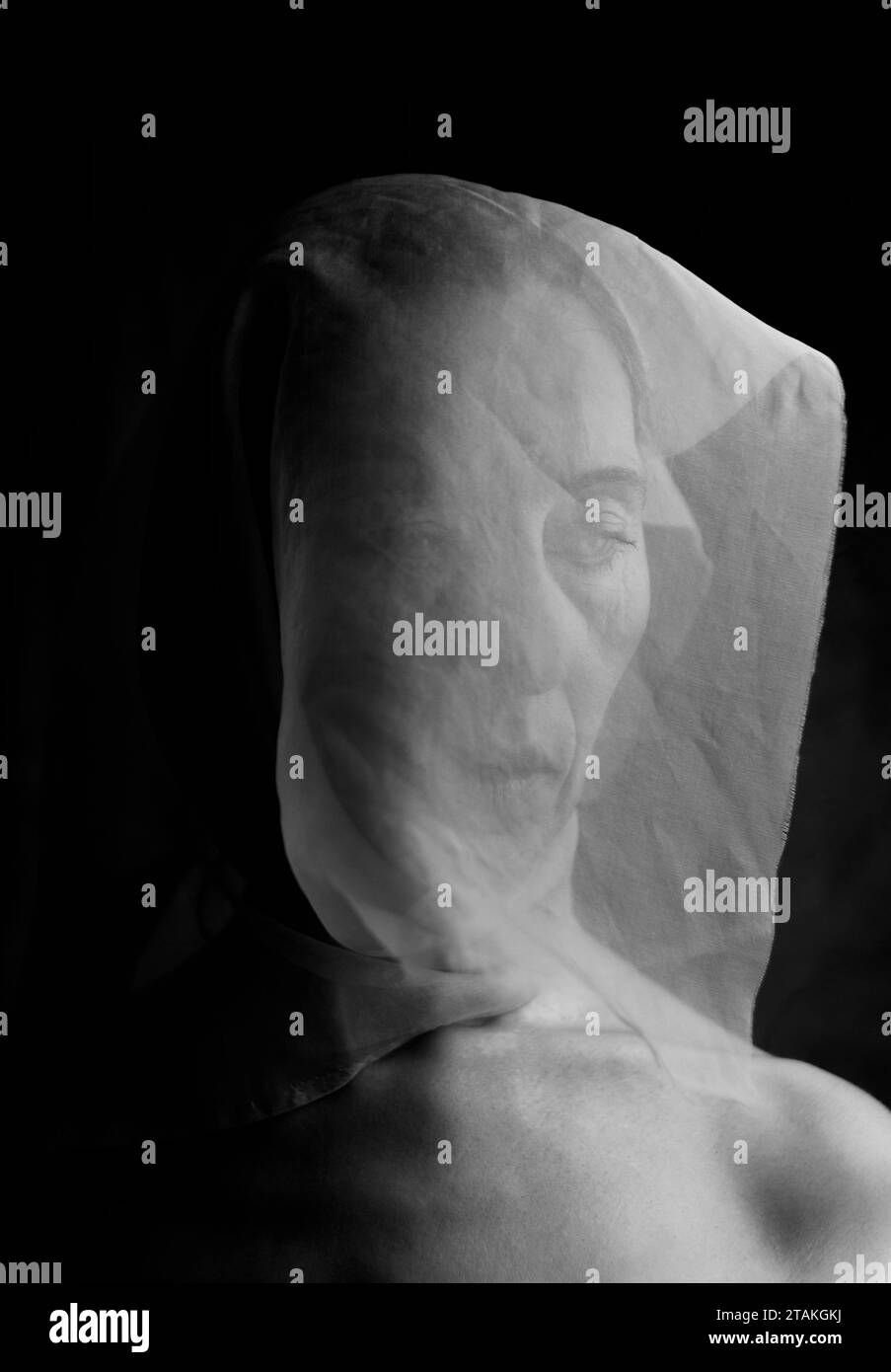Covering head Black and White Stock Photos & Images - Alamy