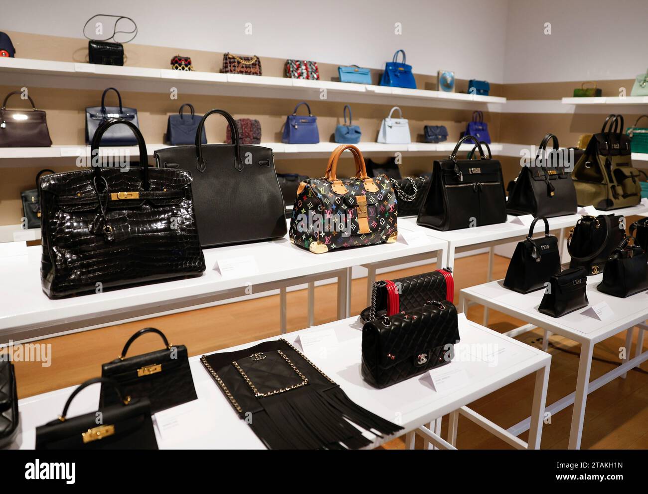 New York, United States. 01st Dec, 2023. Designer handbags are on ...
