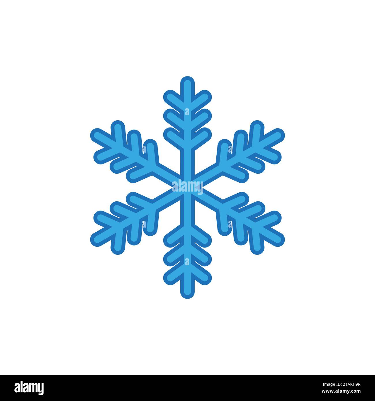 Snowflake sign. Blue Snowflake icon isolated on white background. Snow flake silhouette. Symbol ...
