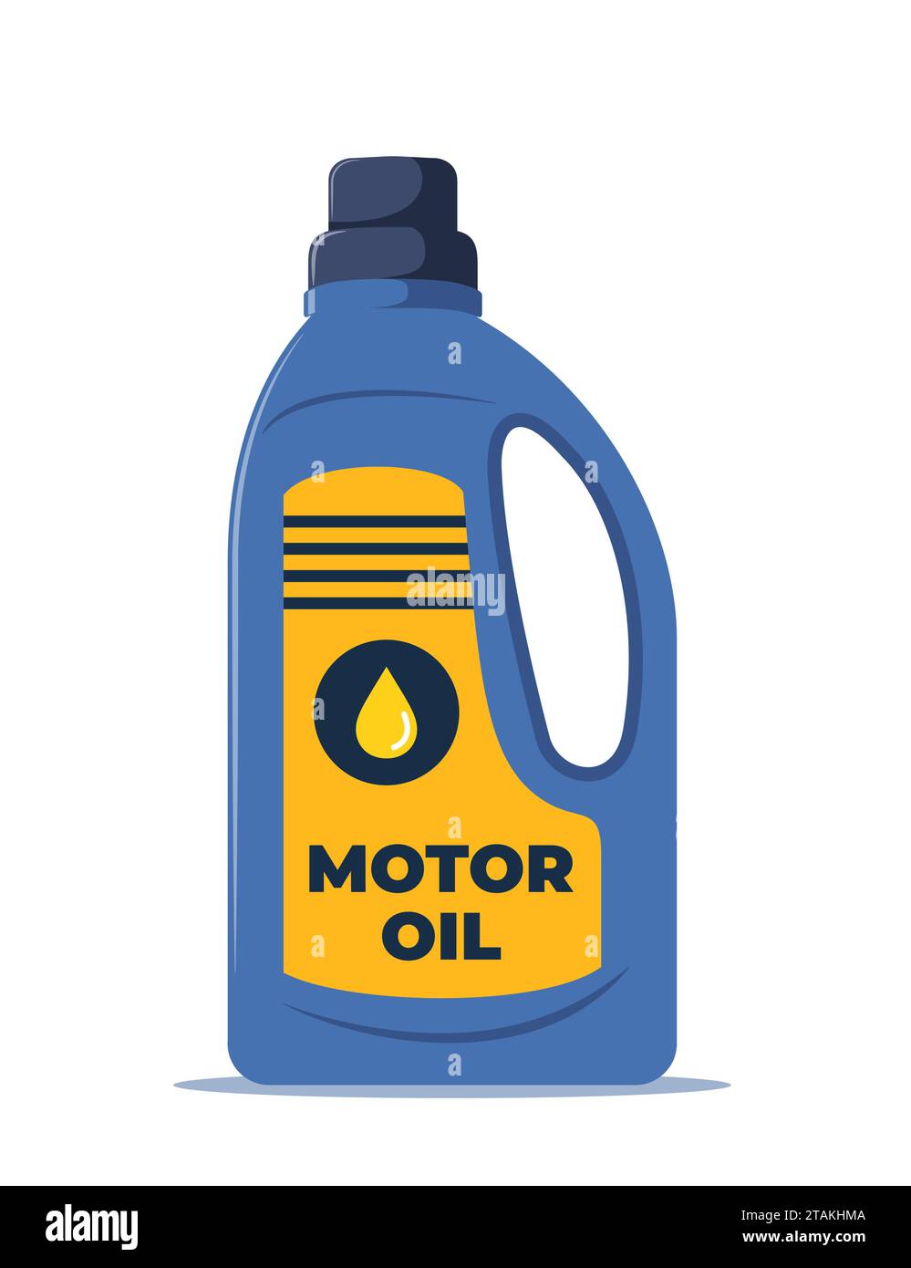 Car motor oil in plastic canister isolated on white background. Engine ...