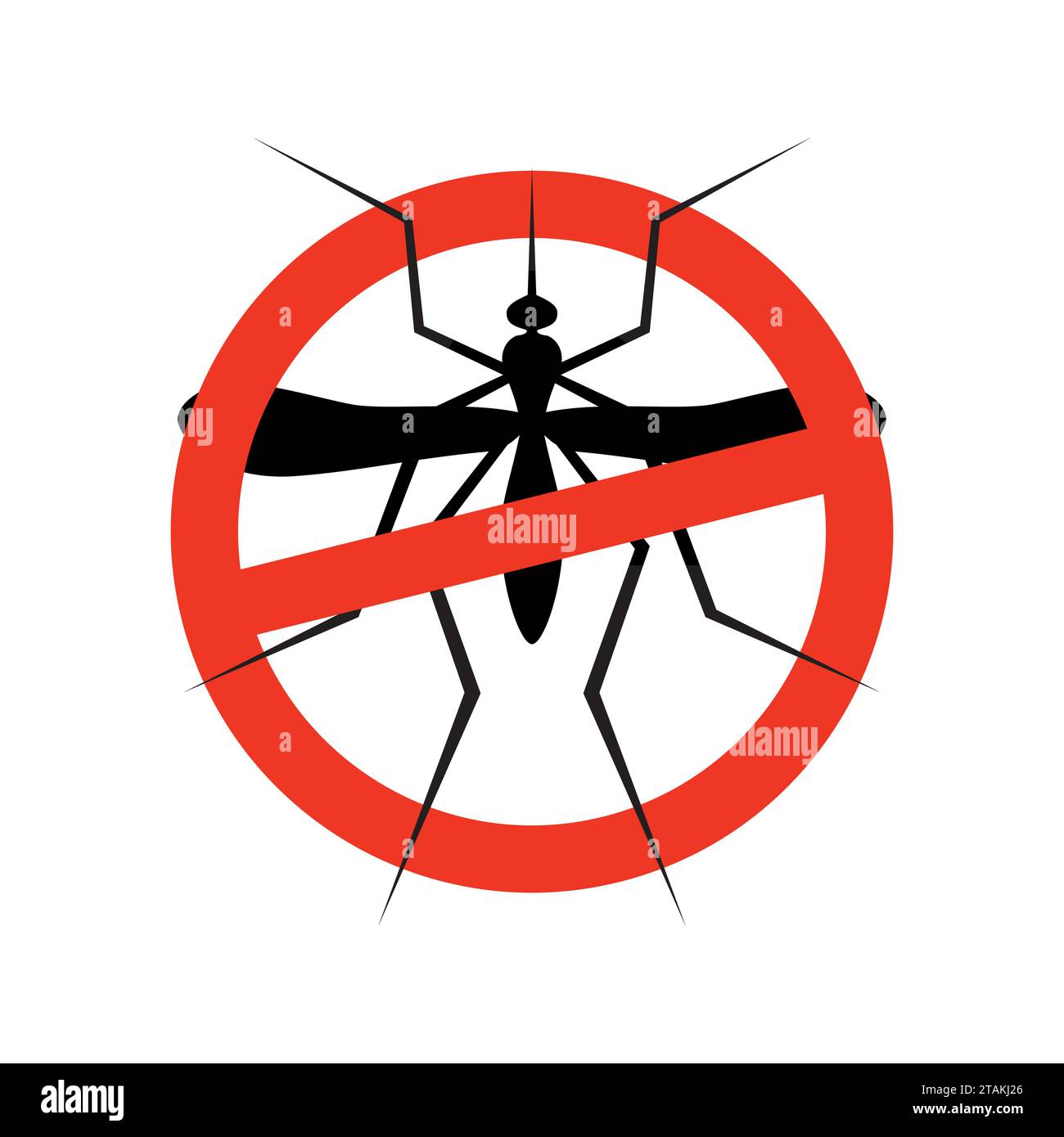 Mosquito warning sign. Silhouette of Insect, Culex pipiens isolated on ...