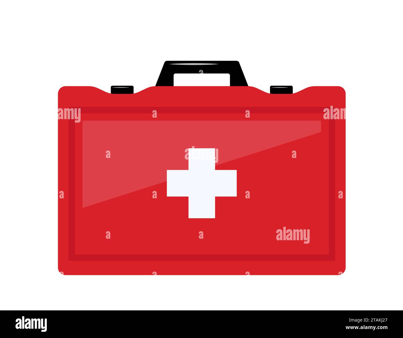 Red medical first aid kit, ambulance emergency box. Vector illustration ...