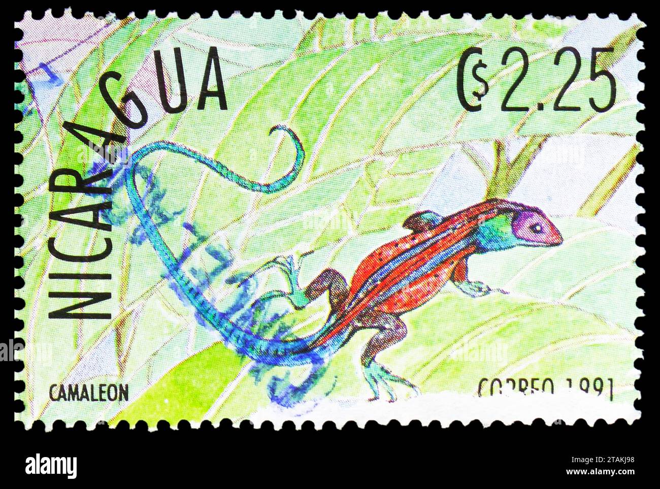 MOSCOW, RUSSIA - NOVEMBER 17, 2023: Postage stamp printed in Nicaragua ...