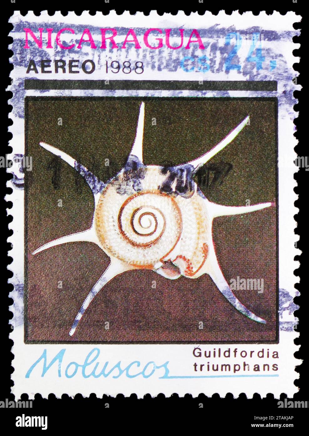 MOSCOW, RUSSIA - NOVEMBER 17, 2023: Postage stamp printed in Nicaragua ...