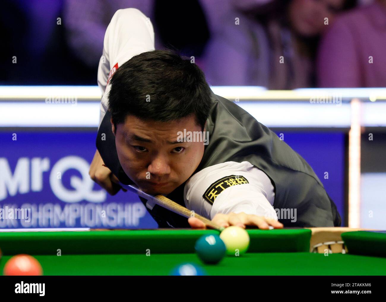 Ding Junhui during his match against Mark Williams (not pictured) on ...