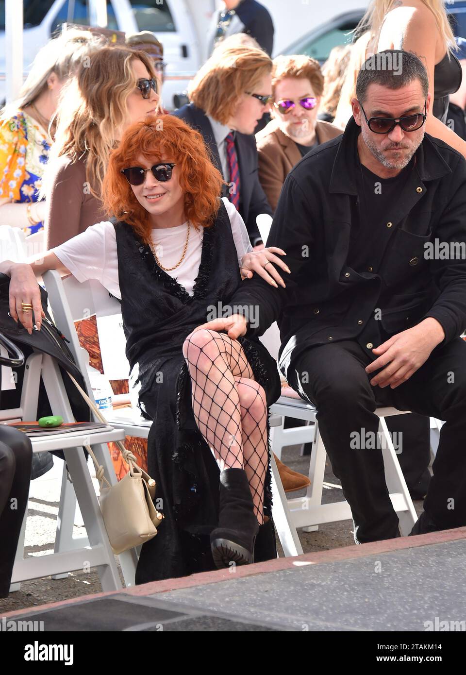 Natasha Lyonne, left, and Bryn Mooser attend a ceremony honoring ...