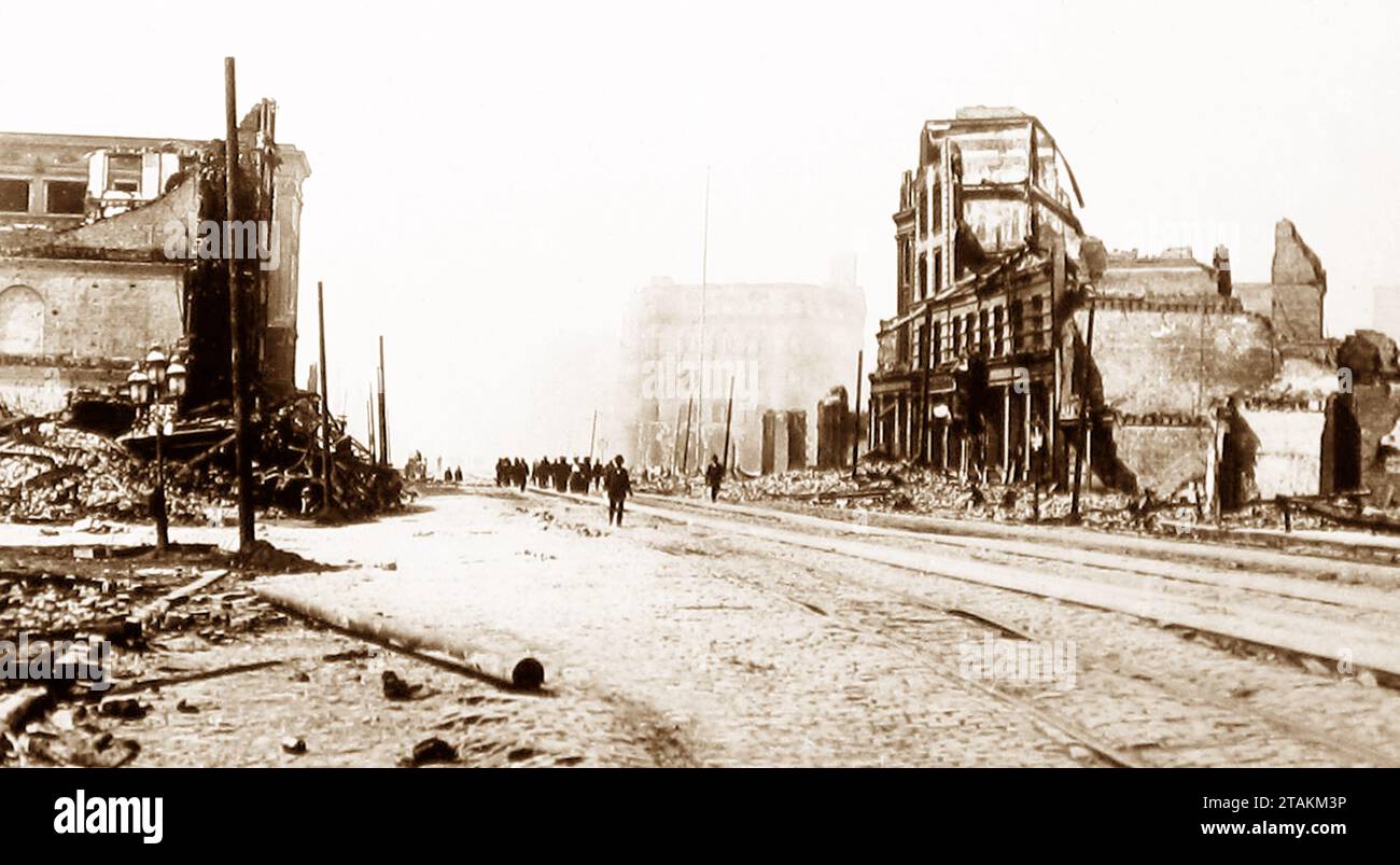 Market Street, San Francisco earthquake in 1906 Stock Photo - Alamy
