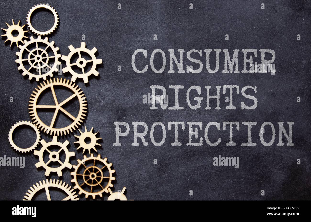 top view of the text. wooden background. text consumer protection, Law ...
