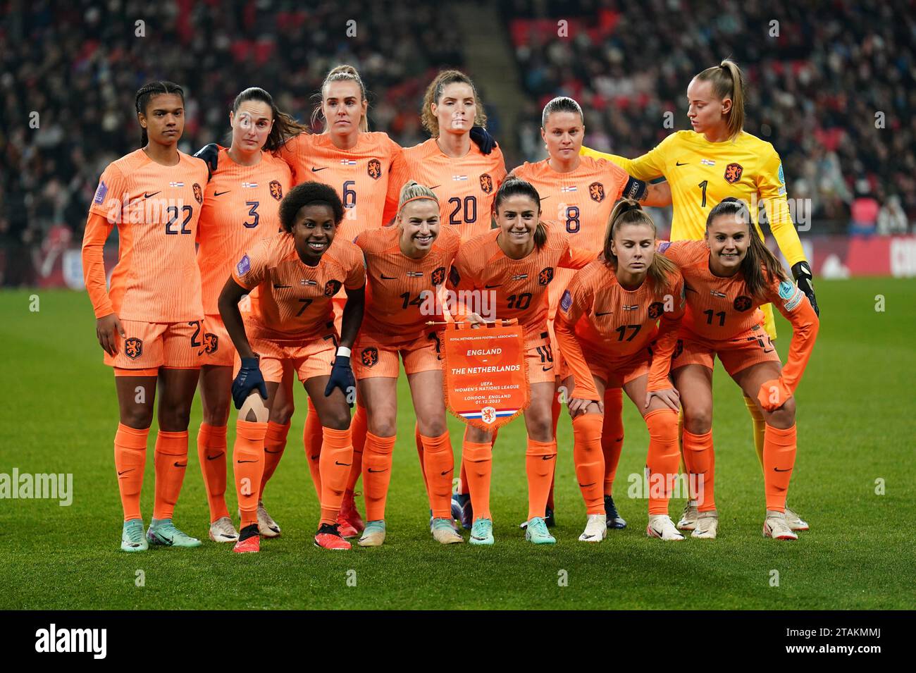 Netherlands starting lineup during the UEFA Women's Nations League ...